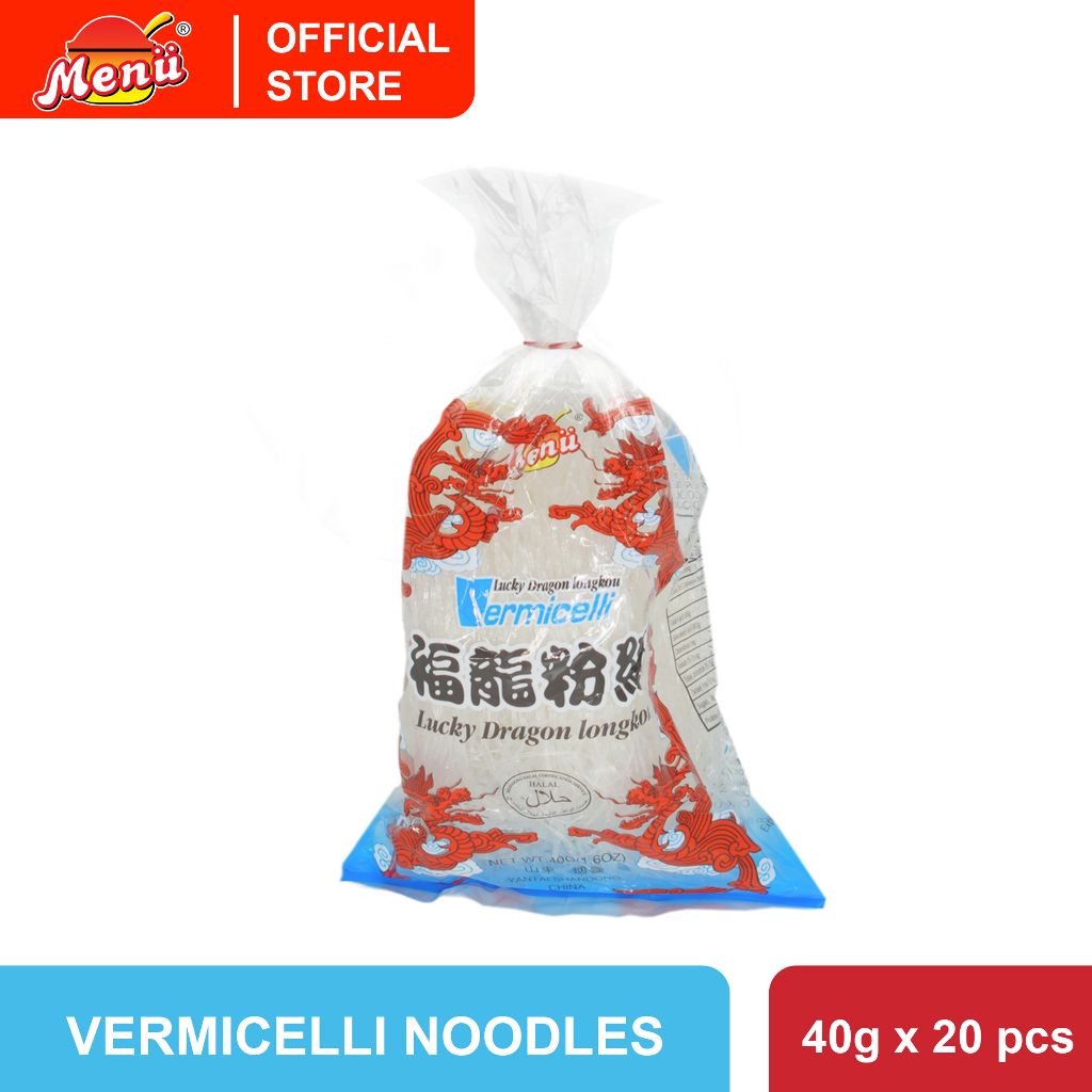 Menu Lucky Dragon Longkou Vermicelli Sotanghon Noodles 40g (Pack of 20 ...