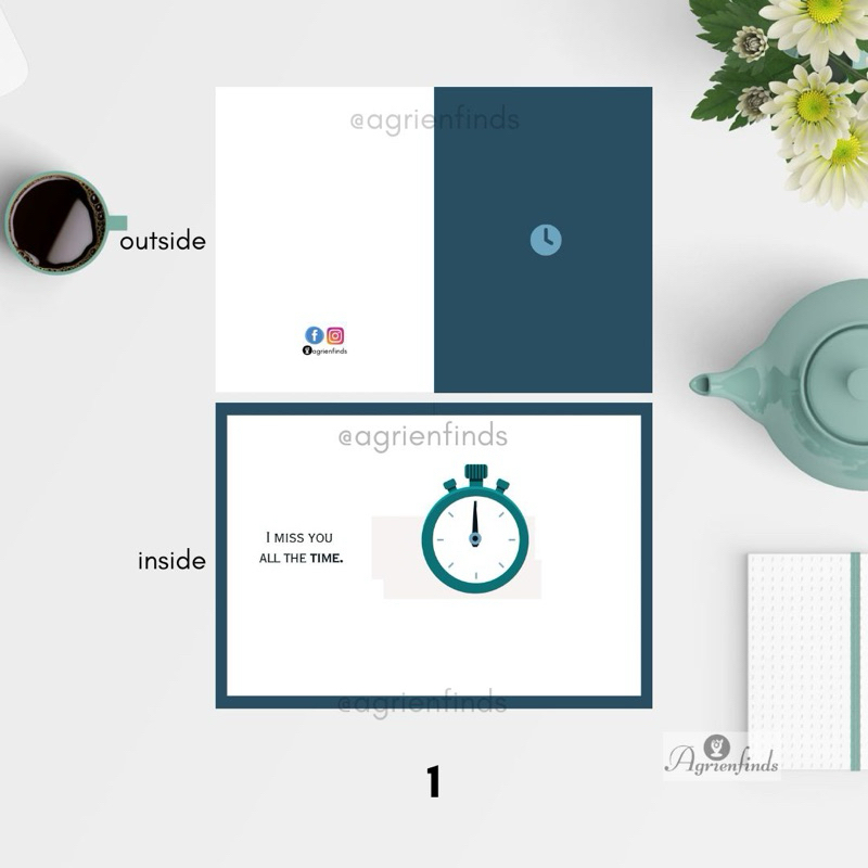 Time / Clock Pop-up Card (2 sides print), Foldable Card, Greeting/Gift ...