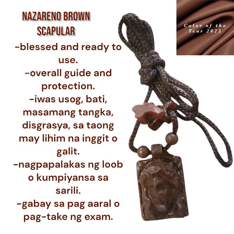 Brown Scapular Holy Face Blessed ready to use Lucky Color of the Year ...