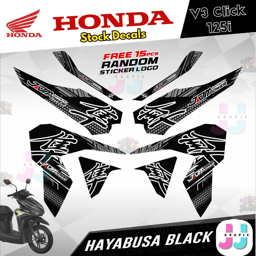 Honda Click 125i V3 / V4 - Hayabusa Design Stock Decals Sticker ...