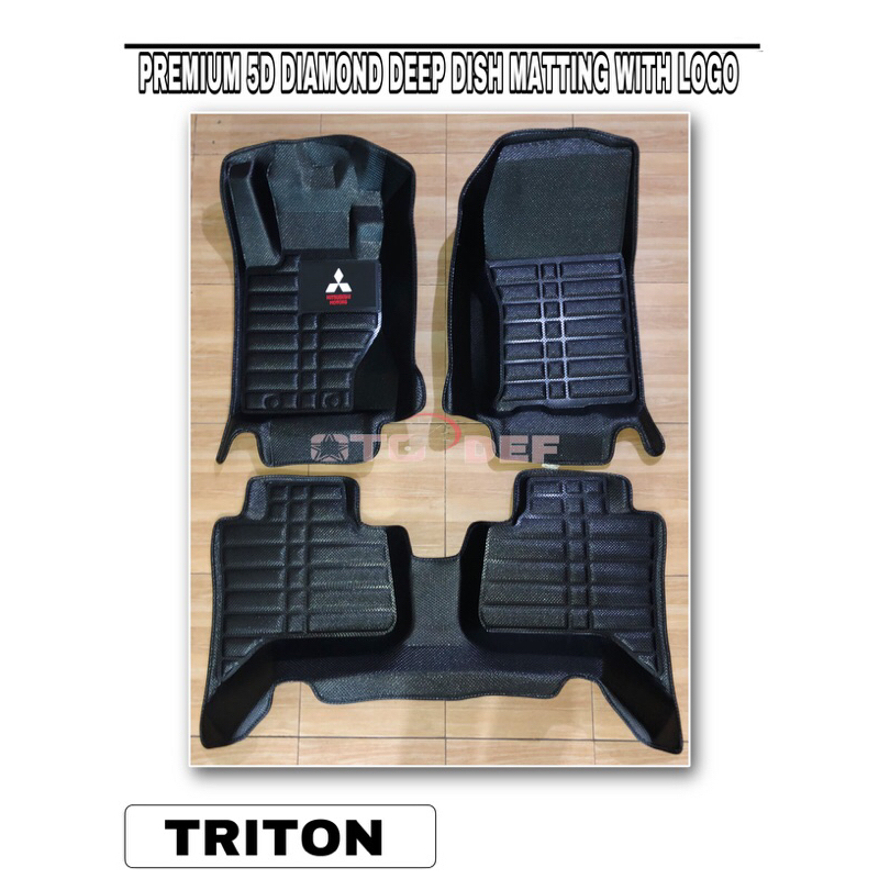 mitsubishi Triton 2024 to 2026 - 5D diamond deep dish matting with logo ...