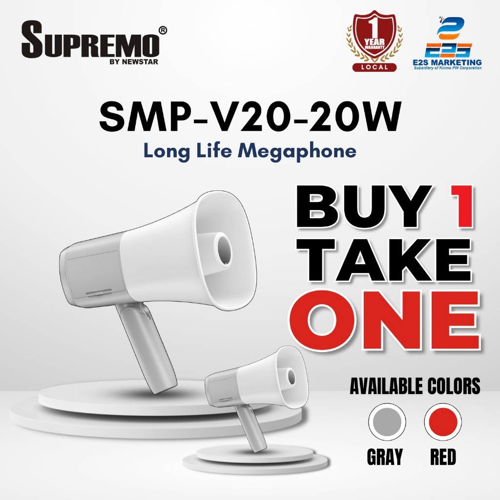 BUY 1 TAKE 1 - Supremo Powerful Handheld Megaphone 3.7V 20Watts with ...