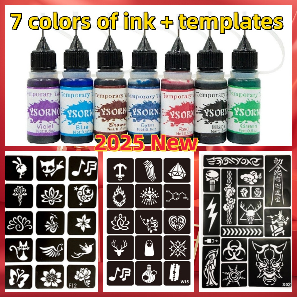 2025 New Tattoo Ink Set 7 Colors 10ml/Bottle Optional Permanent Pigment ...