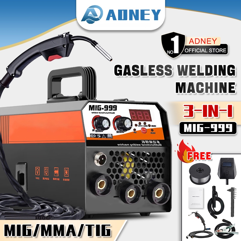 Portable MIG-999 Welding Machine MIG/TIG/MMA 3IN1 Gasless Welder IGBT ...