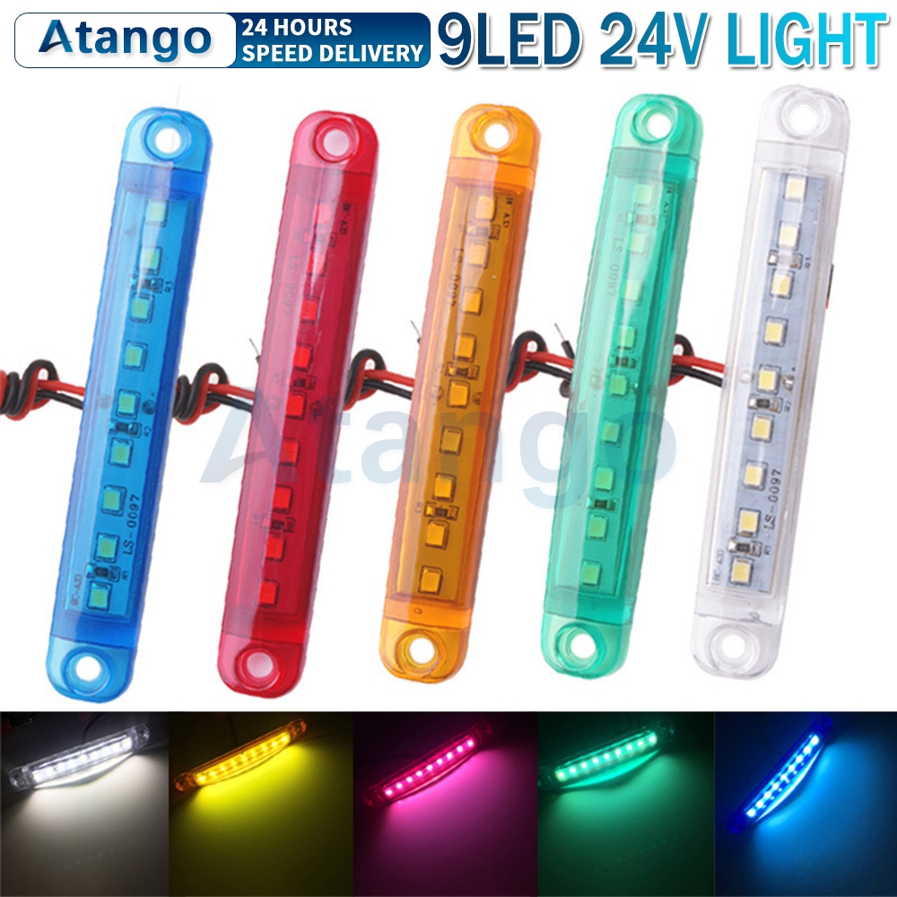 12V 24V 9LED Truck Side Light Marker Indicator Turn Signal Lampt ...