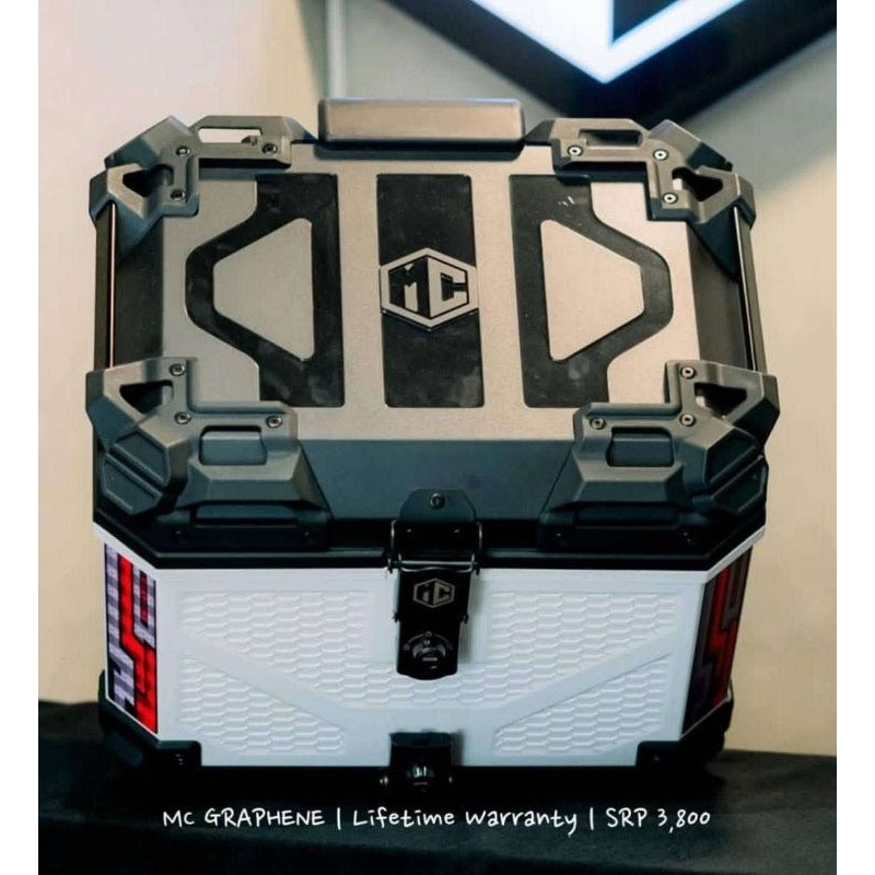 MC Moto Aerolite version 3 Hard Plastic Top box 45L with Backrest ...