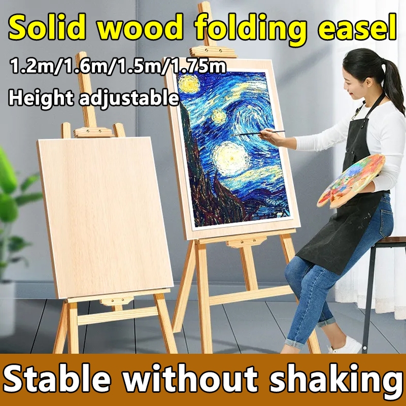 easel Wooden Easel Painting Display Adjustable Stand Liftable yellow ...