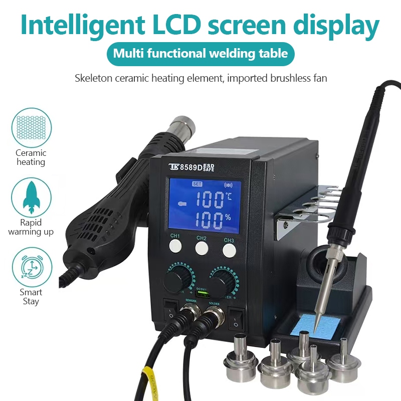 900W High-power Smart Desoldering Station LCD Screen Display 2-in-1 ...