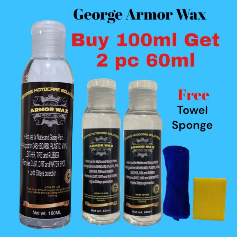 GEORGE ARMOR WAX 100ML PLUS 2PCS 60ML ARMOR WAX WITH FREEBIES | Shopee ...