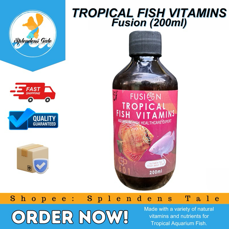 Tropical Fish Vitamins Fusion (200ml) Fresh Water Aquarium Fish ...