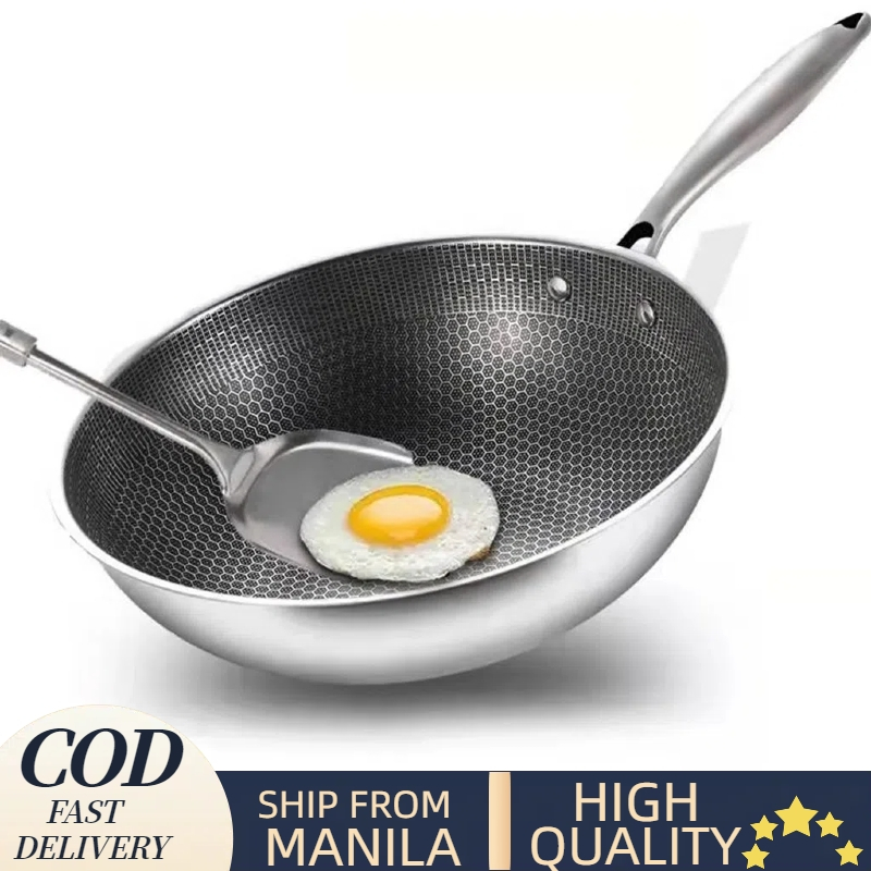 honeycomb Non stick pan 32cm Stainless steel frying pan Gas stove/Induction Cooker dual-use ...