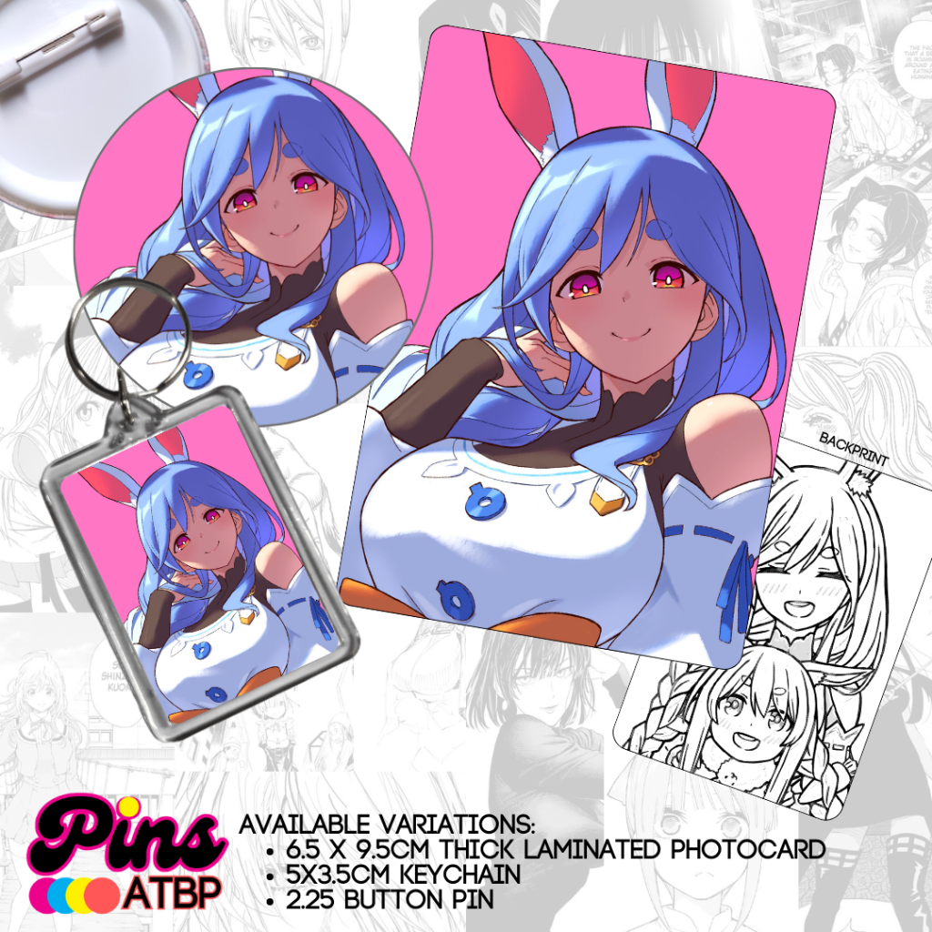 Pekomama Hololive Vtuber Anime Collectible Photocard Button Pin ...