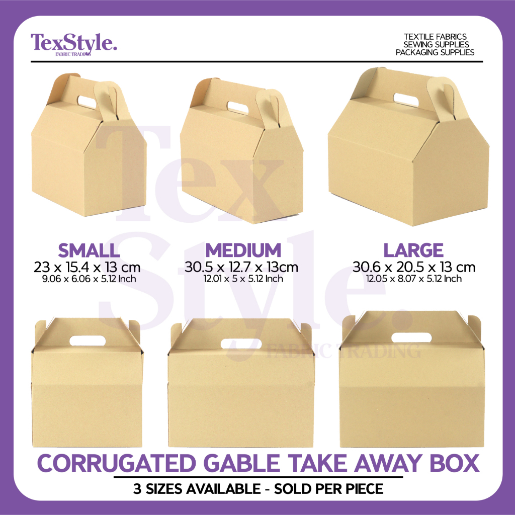 Textstyle Corrugated Gable Box Take Away Box Take Out Box Lechon Box ...