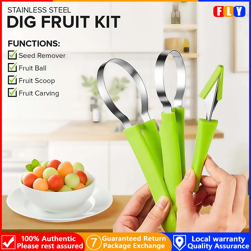 3 In 1 Professional Fruit Plate Processing Tool Kit Peeling Carving ...