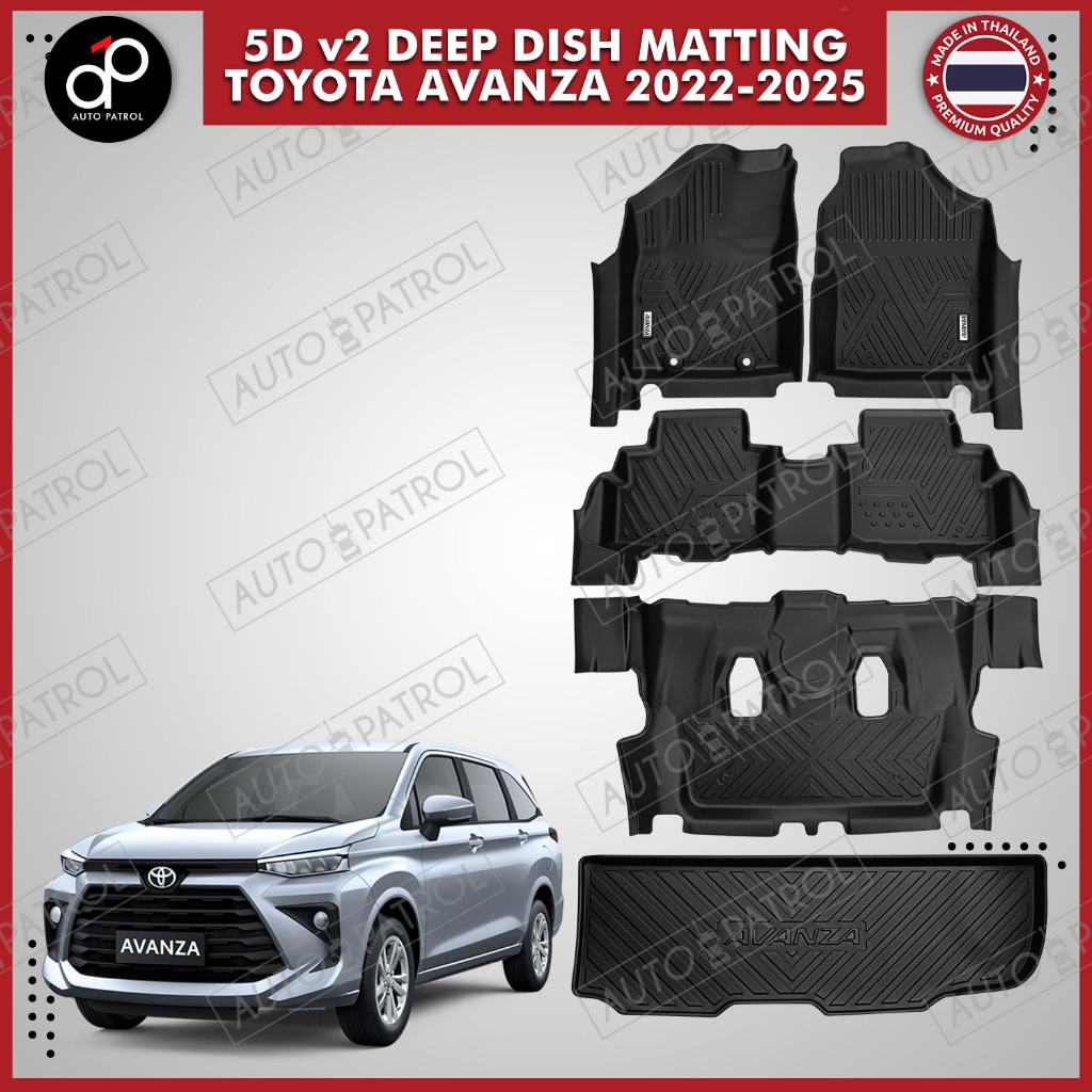 TOYOTA AVANZA 2022-2024 5D v2 Deep Dish Matting + Cargo Tray (MADE IN ...