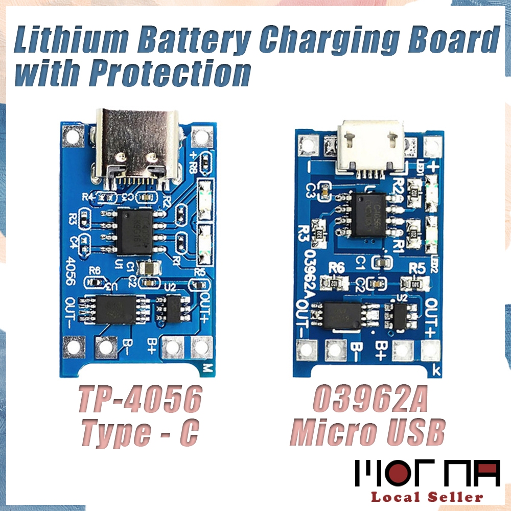 18650 Charging Board With Protection Micro/Type-c 5V 1A TP4056 03962A ...