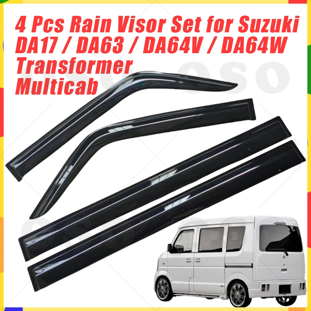 4Pcs Rain Visor for Suzuki Every DA64W and DA64V DA17 Mini Van Transformer and Wagon | Shopee ...