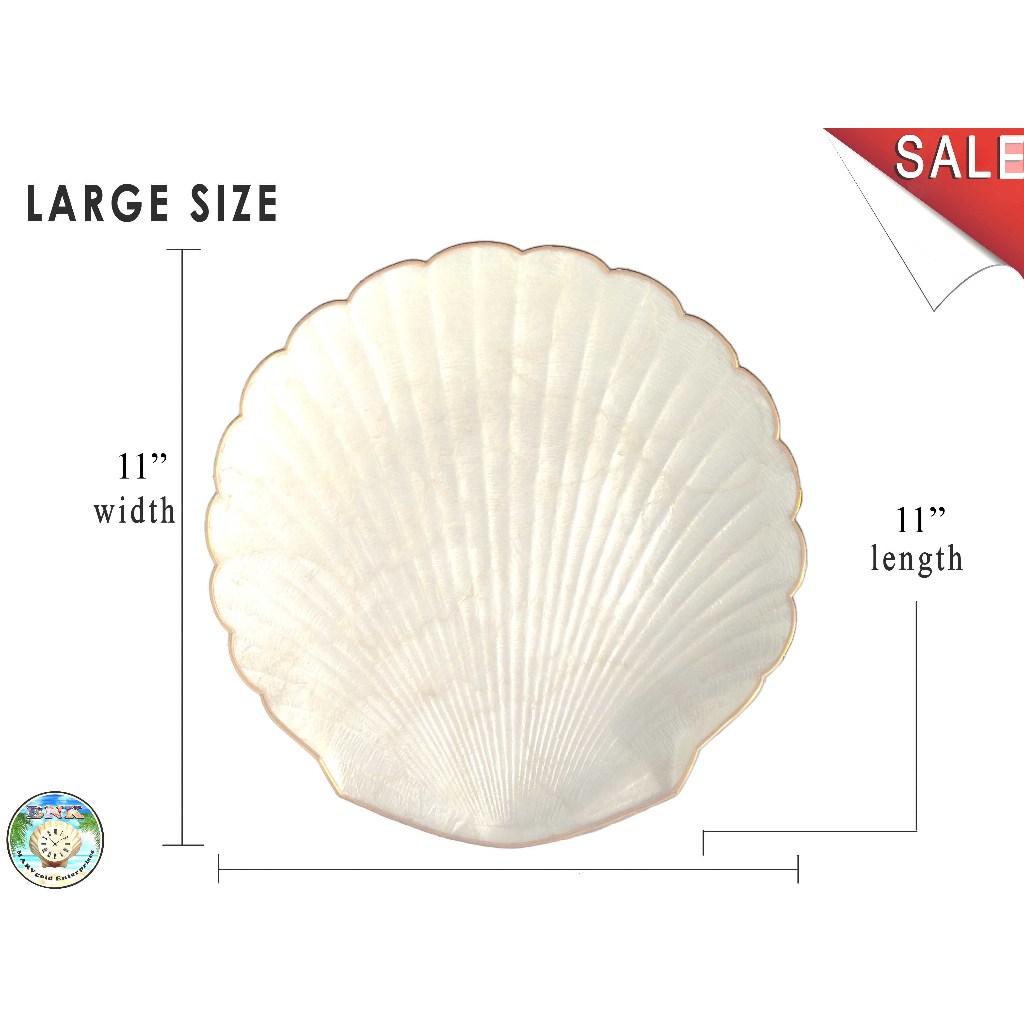 Capiz made Serving plate Round Clam Design LARGE size unit only ...