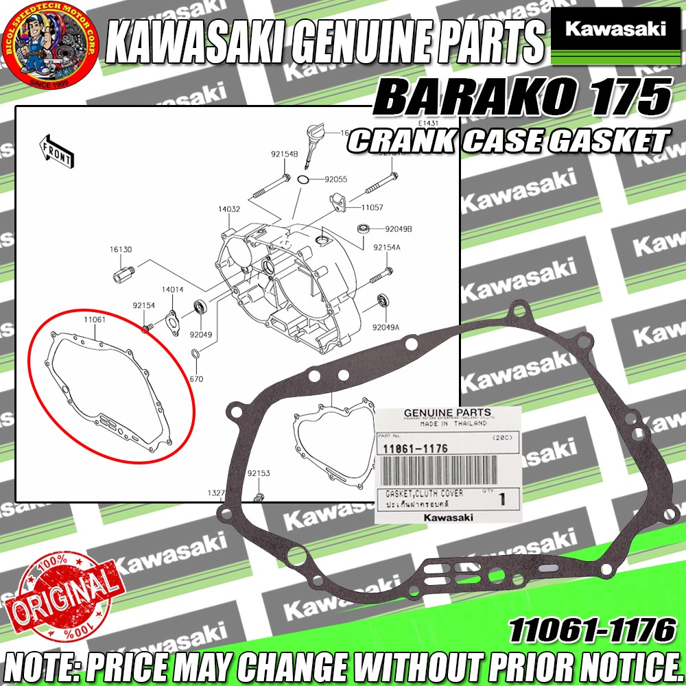 BARAKO 175 CRANK CASE GASKET (KMC) (GENUINE: 11061-1176) | Shopee ...