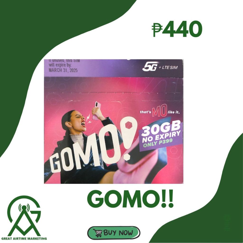 GOMO 5G / LTE SIM 30GB NO EXPIRY! | Shopee Philippines