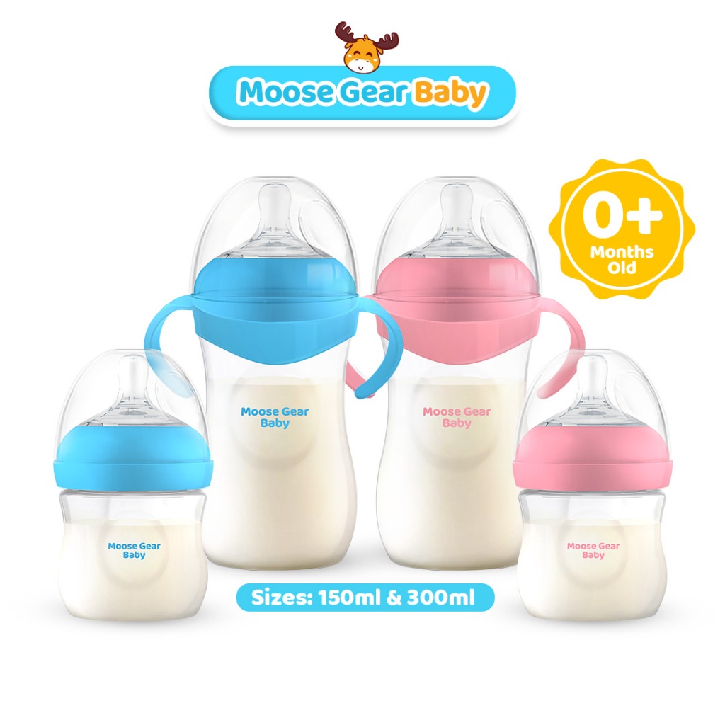 Moose Gear Baby Bottle 150ml/330ml Anti Colic Feeding Bottle for Baby ...
