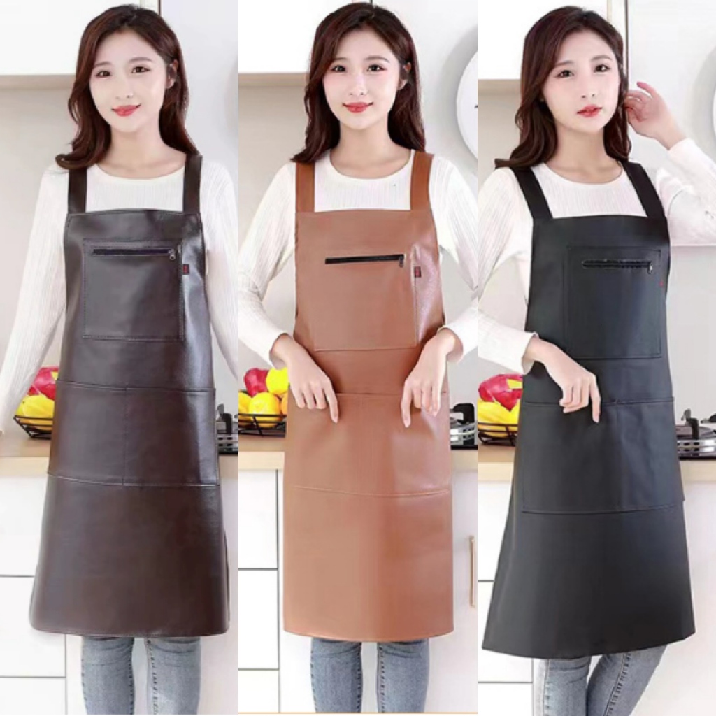 Kitchen Household Apron Anti-splash Anti-oil Soft Leather Wear ...