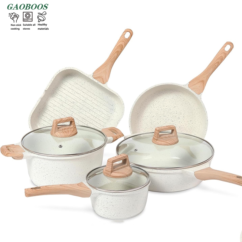 Gaoboos Non Stick Pan Kitchen Cookware Set 4pcs set Kawali Wok Pan Die ...