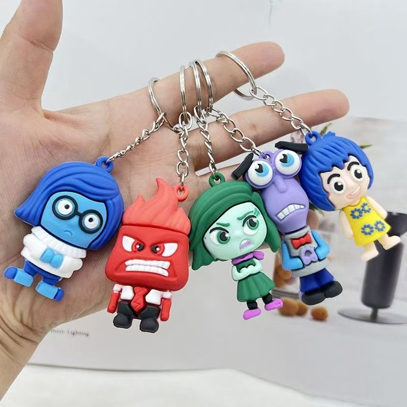 New Inside Out Keychain Anime Cartoon Character Keychain Bag Charms ...