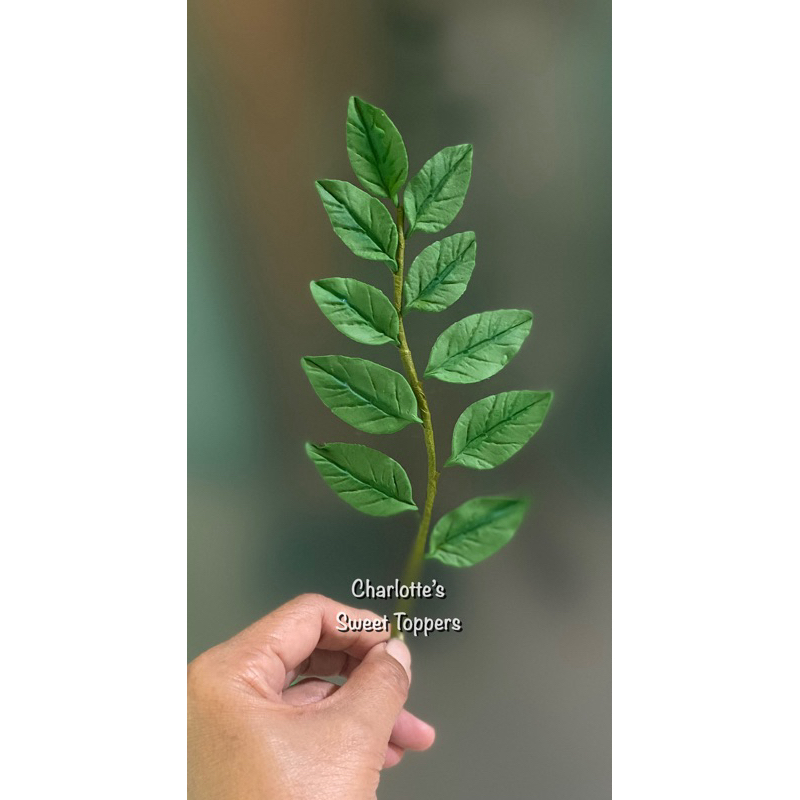 EDIBLE GUMPASTE LONG STEM LEAVES FOR CAKE TOPPER (PRE-ORDER) | Shopee ...