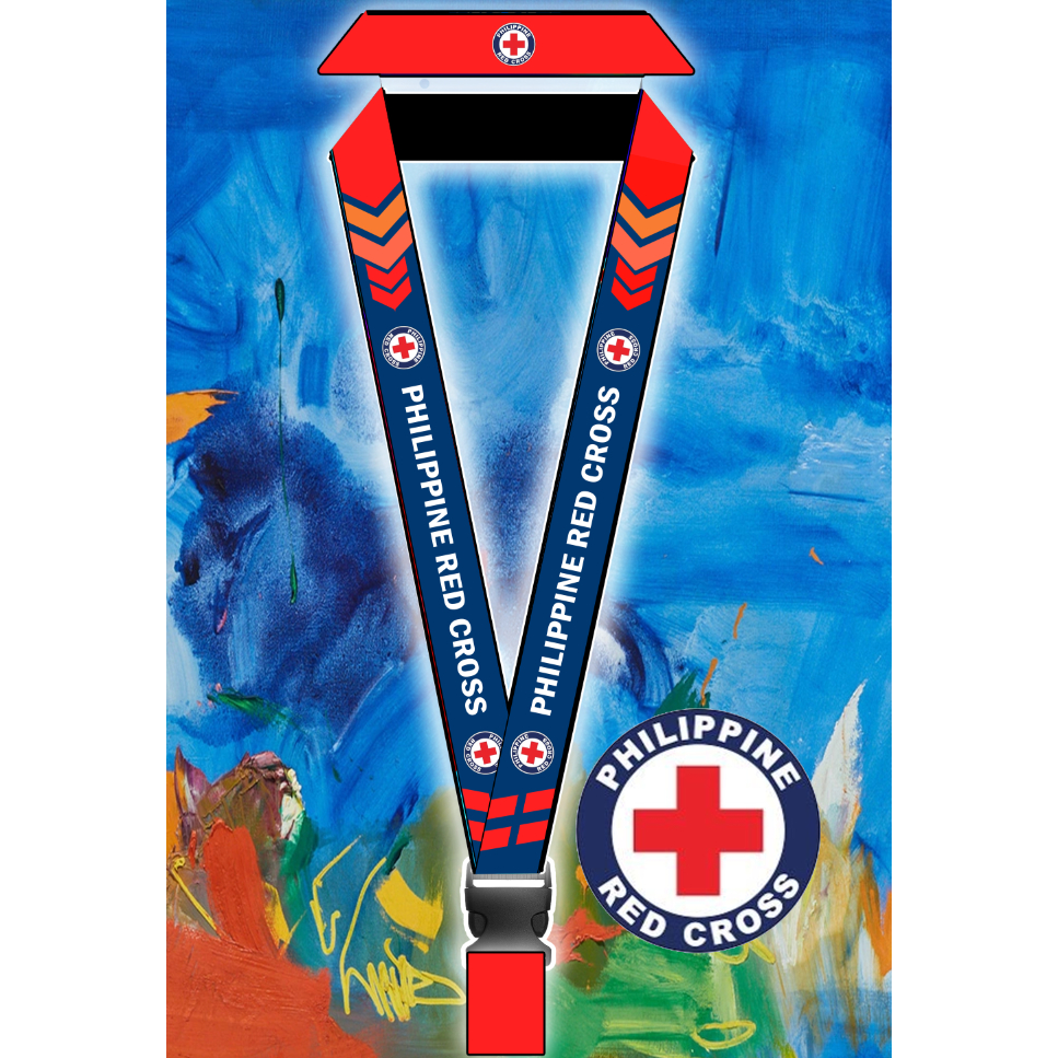 Red Cross lanyard ID Lace sling id holder LOGO | Shopee Philippines