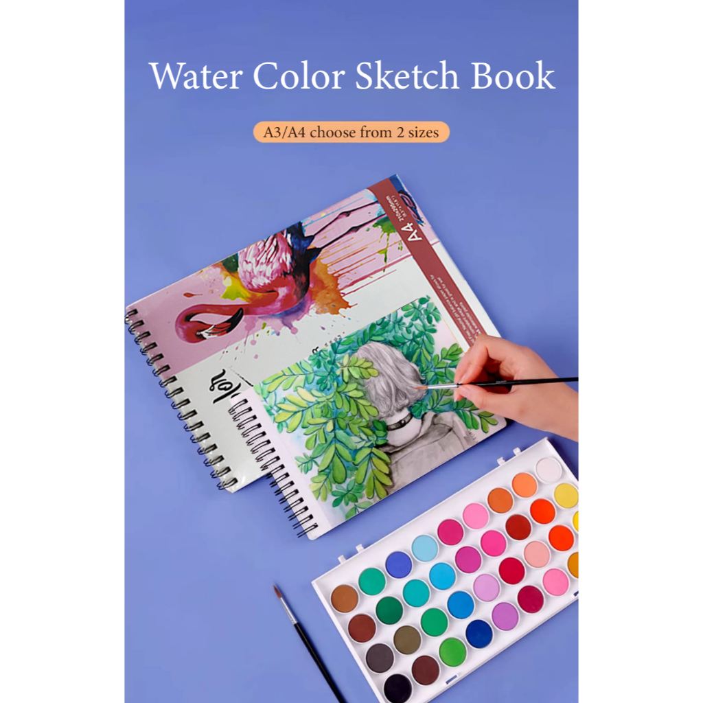 A4/A3 170g Coiled Watercolor Pad/Sketch book-24pages Sketchbook ...