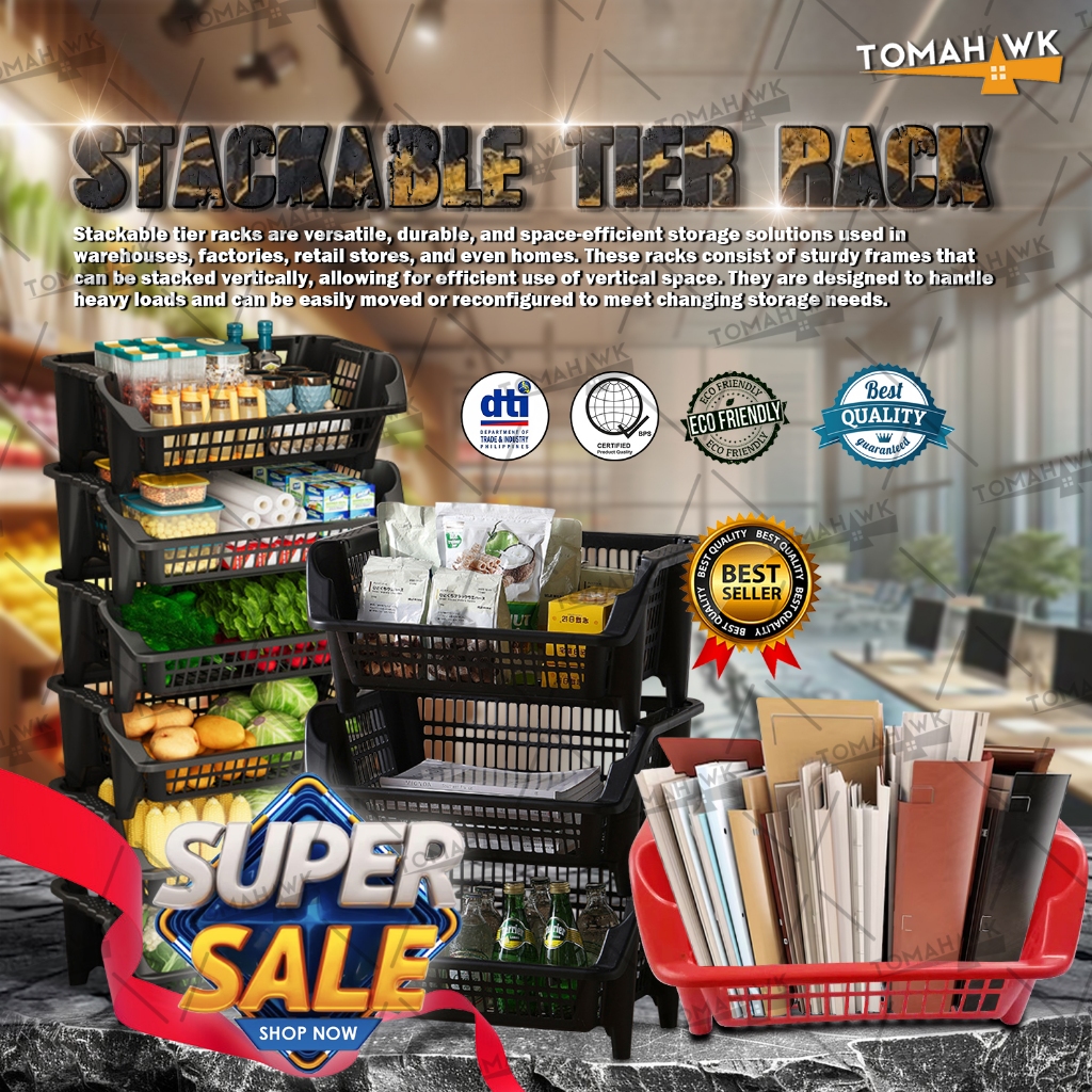 TOMAHAWK STACKABLE TIER RACK 5 LAYER USE FOR KITCHEN /OFFICE ORGANIZER ...