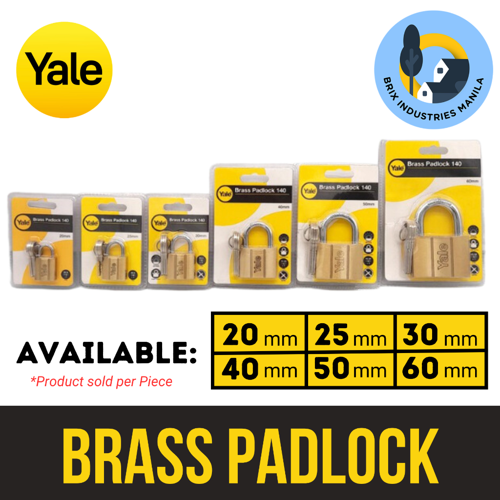 Yale Brass Padlock Heavy Duty 20mm 25mm 30mm 40mm 50mm or 60mm | Shopee ...