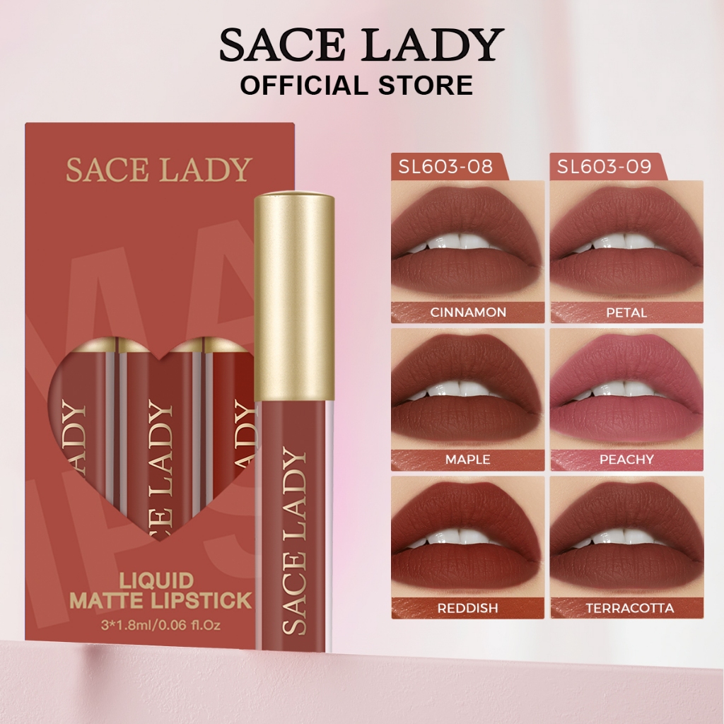 SACE LADY Matte Lipstick Set High-intensity Pigment Waterproof Liquid ...