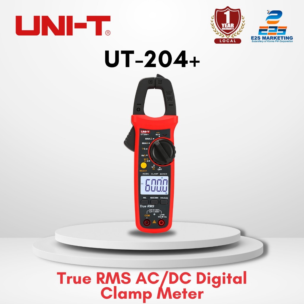 UNI-T 600A True RMS AC/DC Digital Clamp Meter UT-204+ | Shopee Philippines