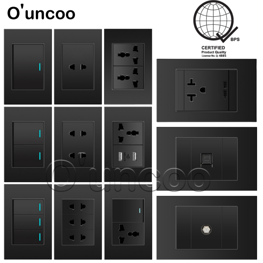 O'uncoo Switch Outlet Wide Series Wall Socket Duplex Outlet TV TEL ...