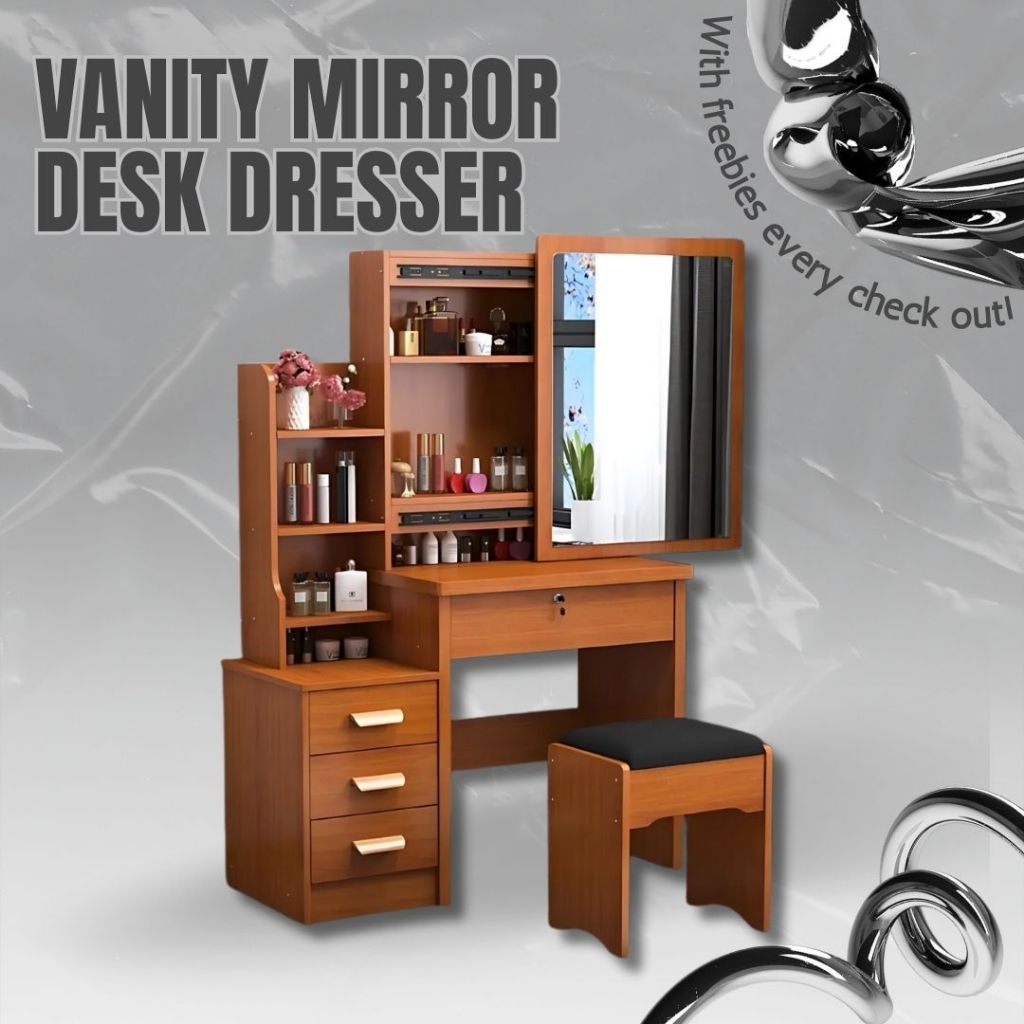 Simple Modern Dresser WITH CHAIR Household Dressing Table Density Board ...
