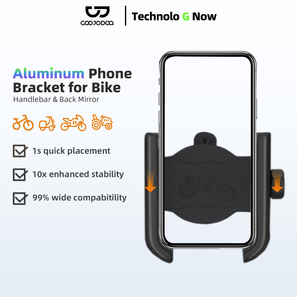 GOOJODOQ 360° Motorcycle Phone Holder Alloy for Bike Beach Buggies ...