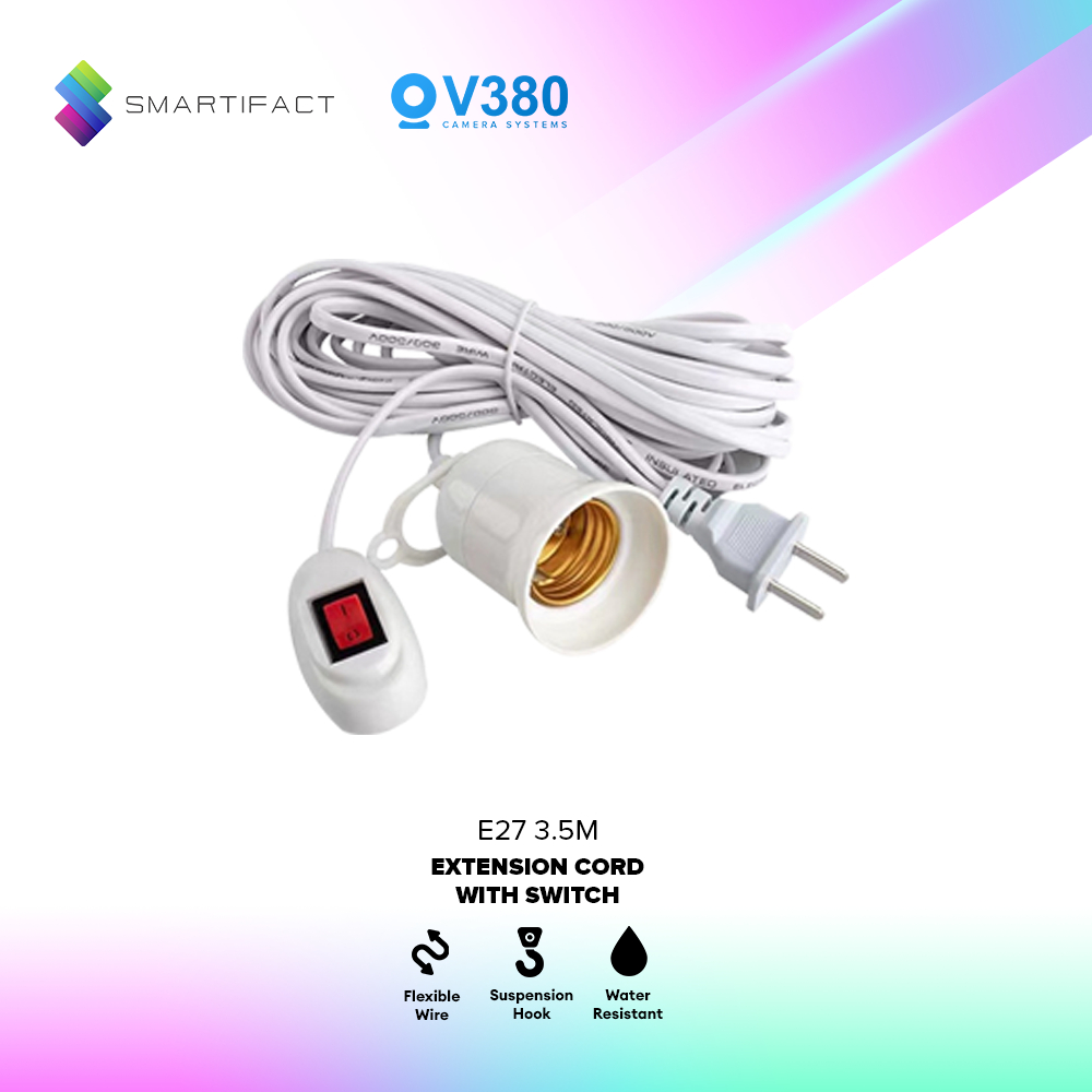 Smartifact E27 CCTV Camera Extension Cord Holder Socket With Switch ...