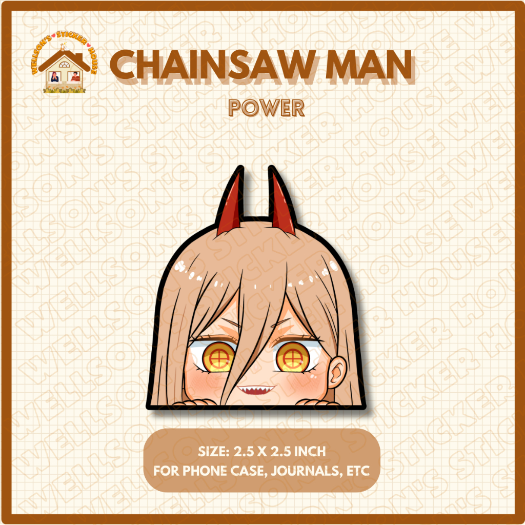 Anime Chainsaw Man Power Vinyl Waterproof Matte Peeker Sticker | Shopee ...