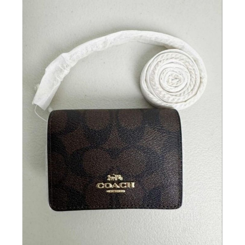 Original and brand new Coach Mini Wallet On A Chain In Signature Canvas ...