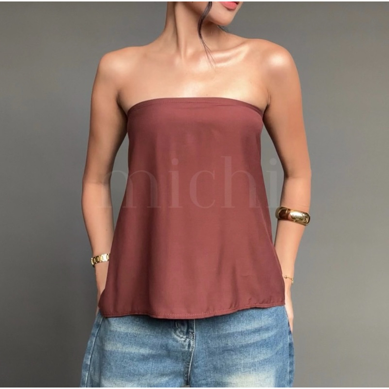 MICHI - AMOR - TUBE TOP - SOFT and FLOWY | Shopee Philippines