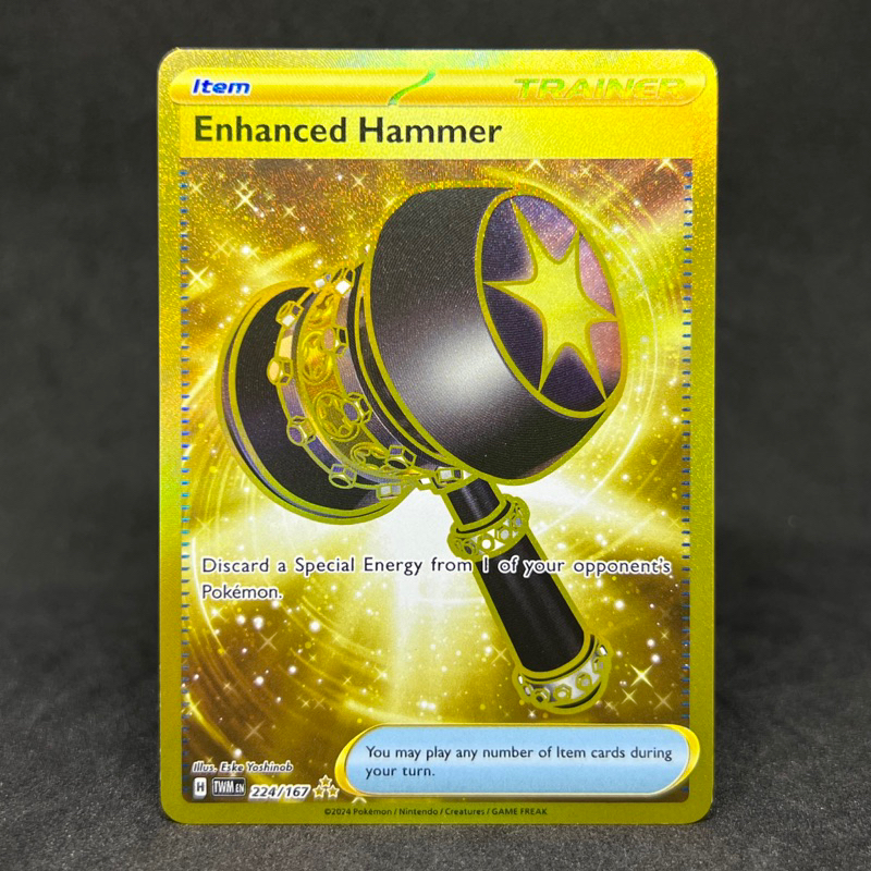Pokemon TCG Enhanced Hammer Gold Secret Rare 224/167 2024 Twilight ...