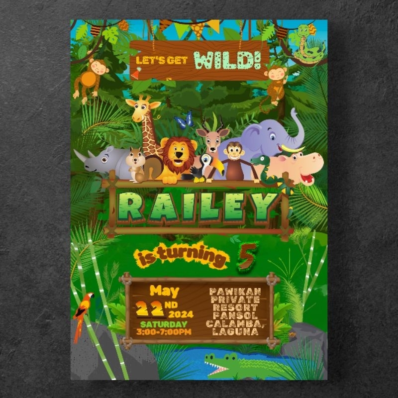 Jungle Safari/Zoo Invitation - (Layout Only) Kindly Read Description ...