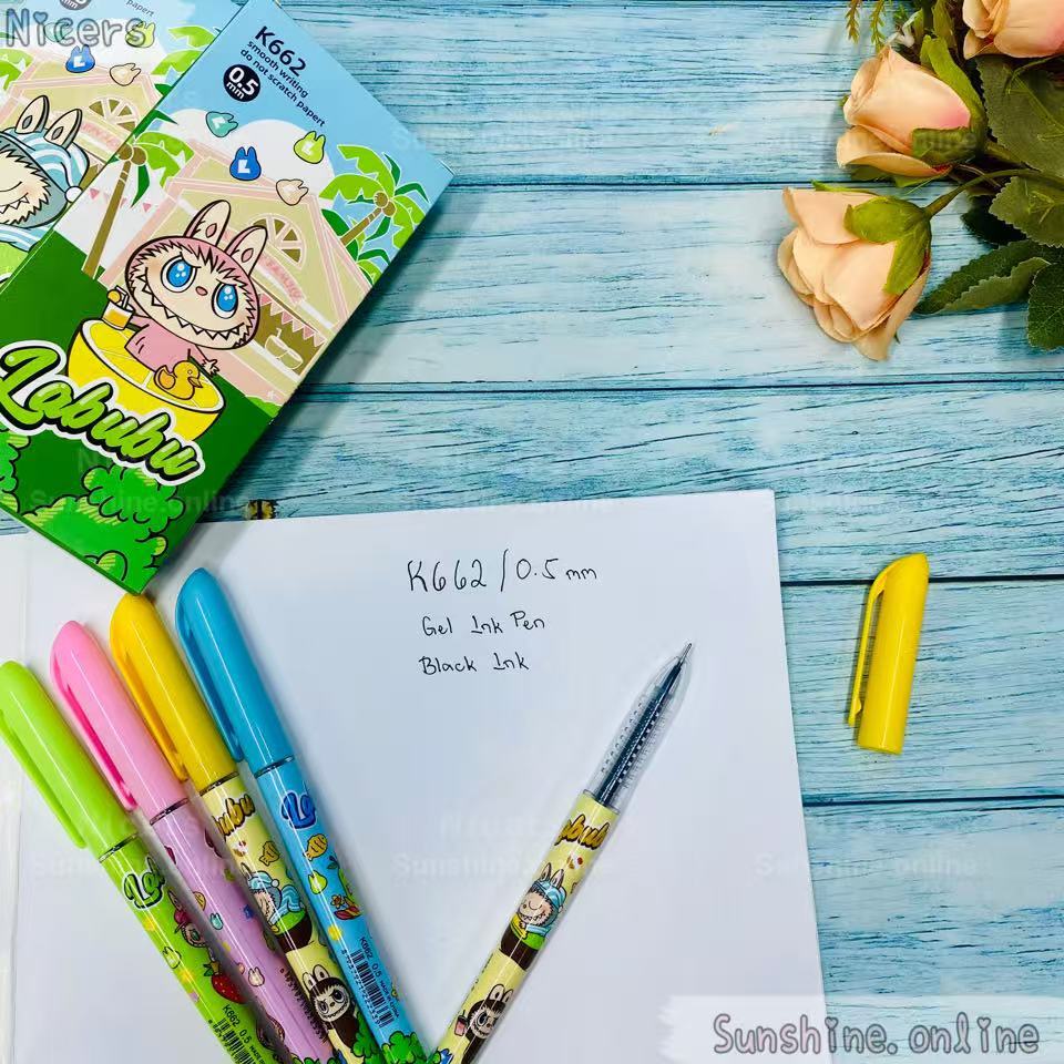 12pcs LABUBU gel pen sign pen 0.5mm signpen K662 | Shopee Philippines