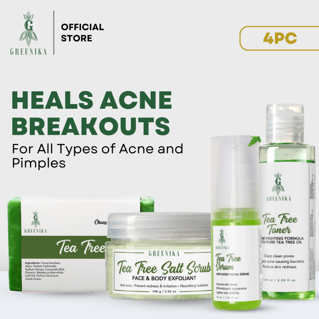 Greenika 4pcs. Tea Tree Set - Oil Extract Toner Soap Scrub And Facial ...