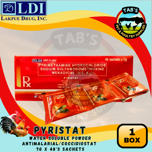 PYRISTAT Gamefowl Avian malaria control (1 box of 48 sachet) | Shopee ...