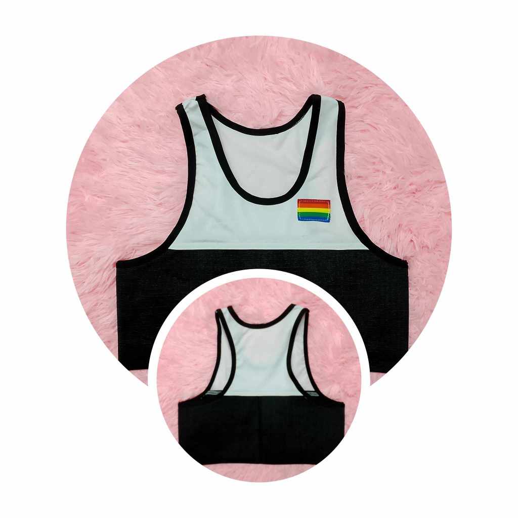 LESBINDERPRIDE COMFEE V2 CHEST BINDER 6INCHES HALF SANDO DESIGN FULL ...