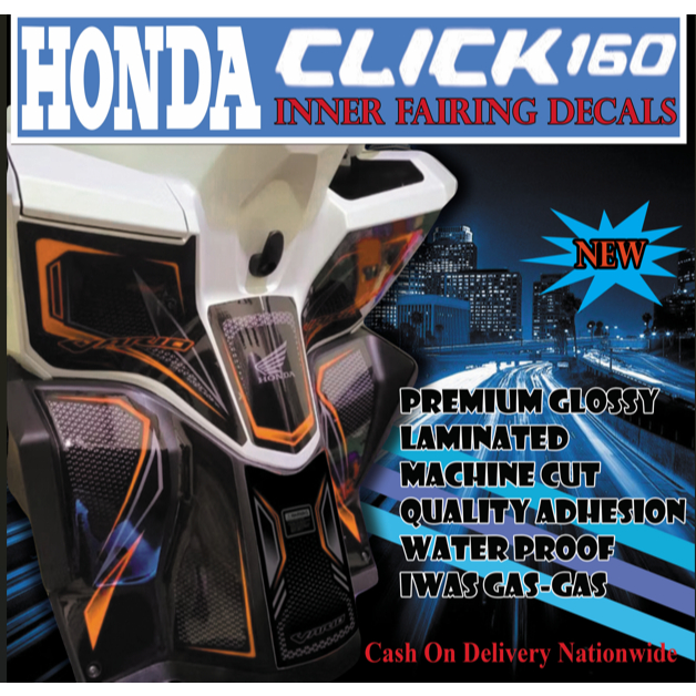 HONDA CLICK 160 NEW INNER FAIRING STICKER VARIO DESIGN/ 160 INNER ...