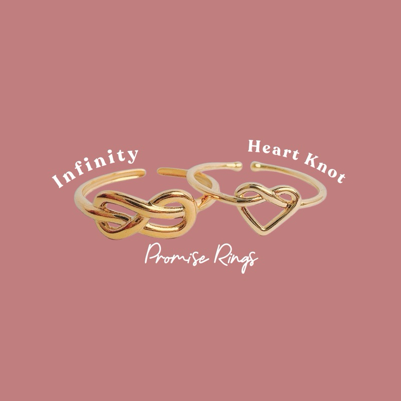 PRIM Knot Promise Rings Infinity and Heart Ring in Stainless Steel ...